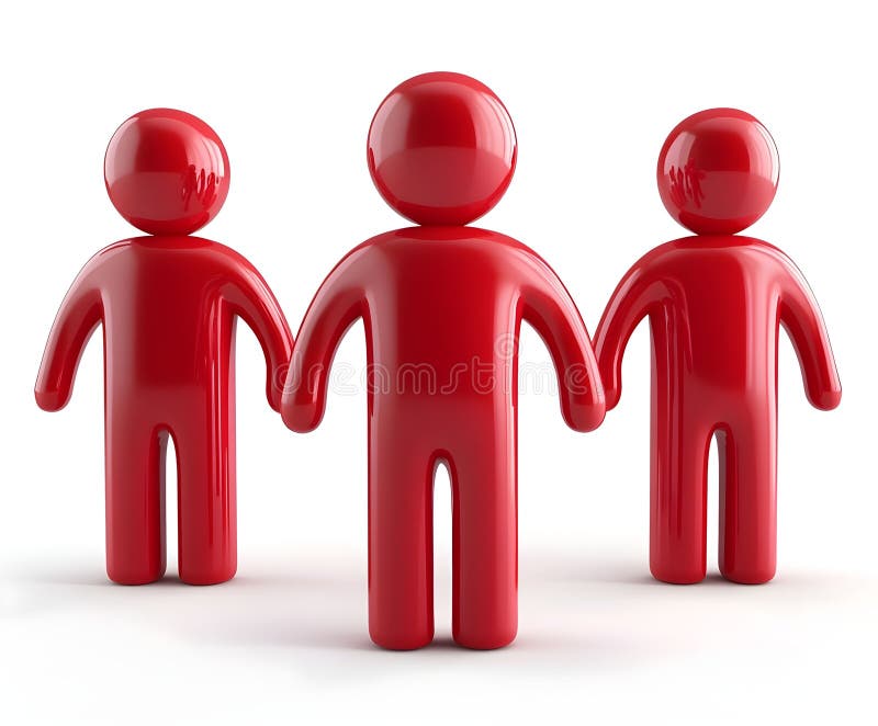 Red Figurines Hold Hands in a United Display of Friendship and ...