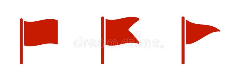 Three Red Flags in a Row on White Background Stock Vector ...
