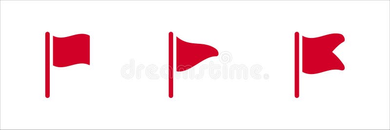 Three Red Flags in Simple Icon Design Stock Vector - Illustration of ...