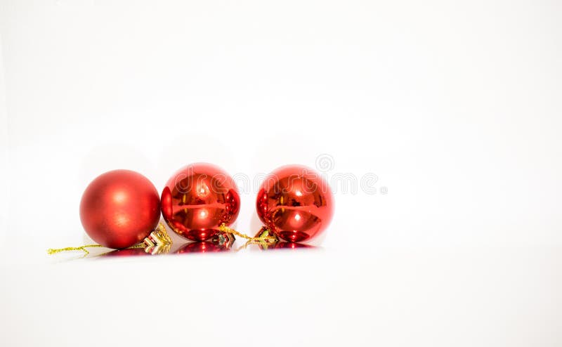 Three Red Globes Isolated on White Background Stock Photo - Image of ...
