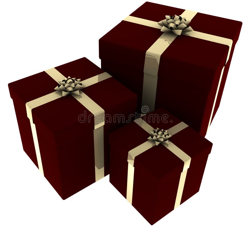 Three Presents, Ribbons, Bows Stock Vector - Illustration of present ...