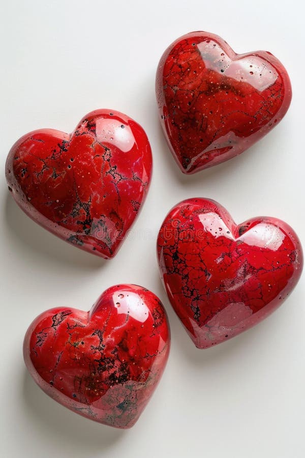 Three Red Heart Shaped Soaps on a White Surface. Ideal for Spa and ...