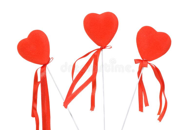 Three red hearts stock image. Image of happiness, white - 13129623