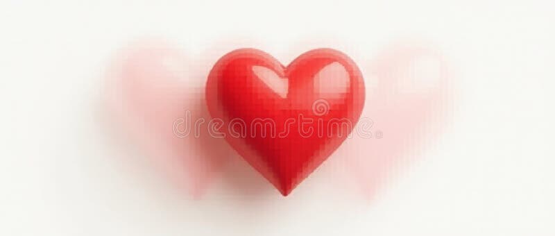 Three Red Hearts Stacked Vertically with Slight Overlap Creating Depth ...