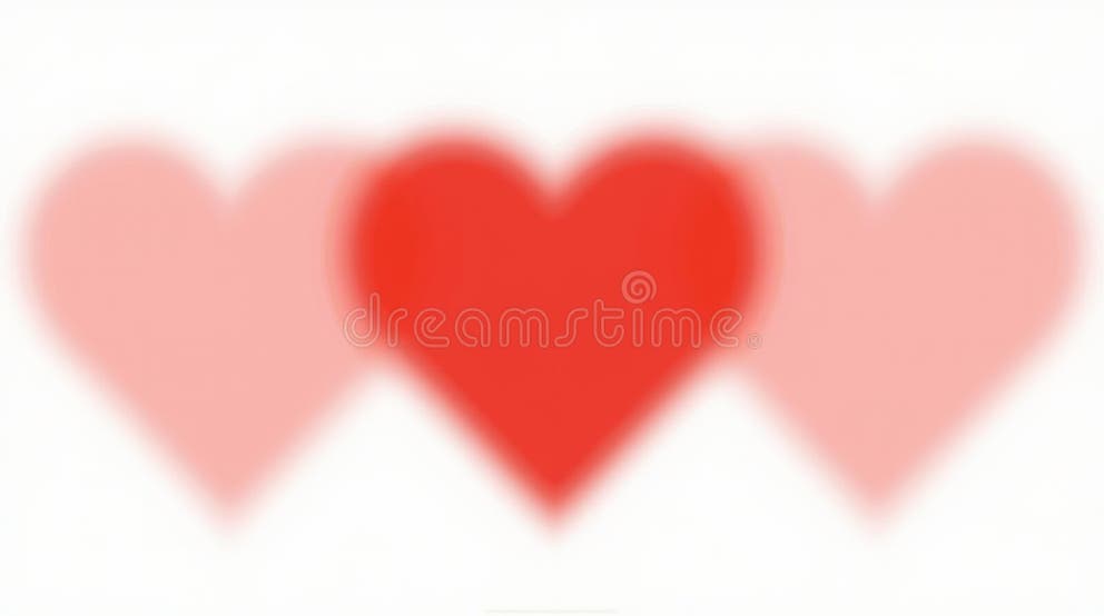 Three Red Hearts Stacked Vertically with Slight Overlap Creating Depth ...