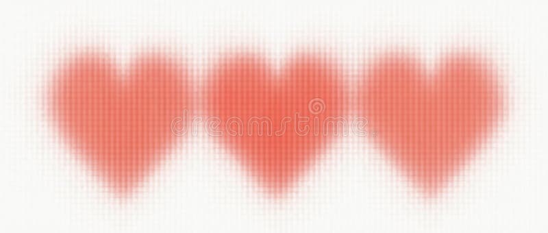 Three Red Hearts Stacked Vertically with Slight Overlap Creating Depth ...