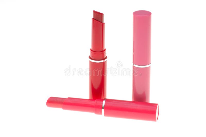 Three red lipsticks stock image. Image of item, cosmetic - 28646967