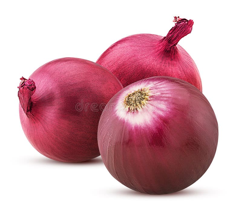 Red Onion with Cut in Half Isolated on White Background. Stock Image ...