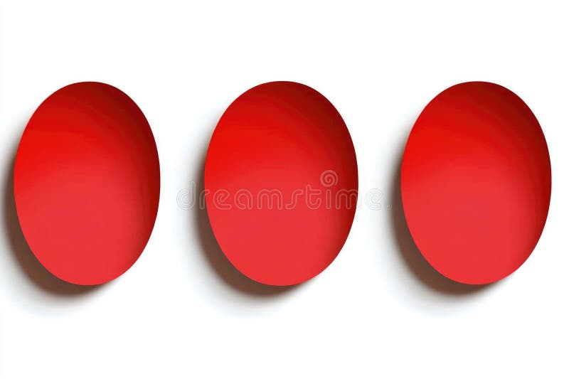 Three Red Oval Plates Placed on a White Surface Stock Photo - Image of ...