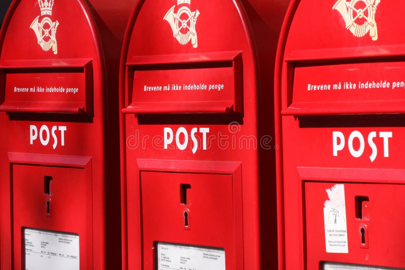 Three red post boxes stock image. Image of postbox, mail - 17223957