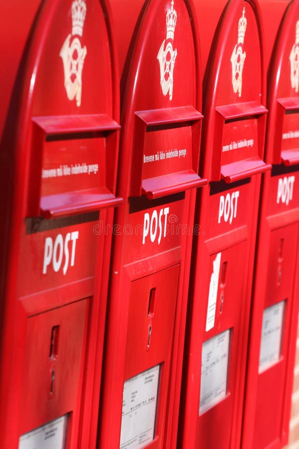 Three red post boxes stock image. Image of postbox, signage - 17223981