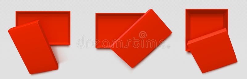 Three Red Rectangular and Square Boxes from Top Stock Vector ...