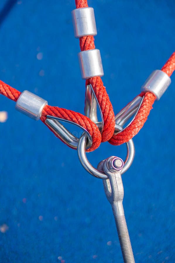 Three red ropes on ring stock photo. Image of metal - 149359112