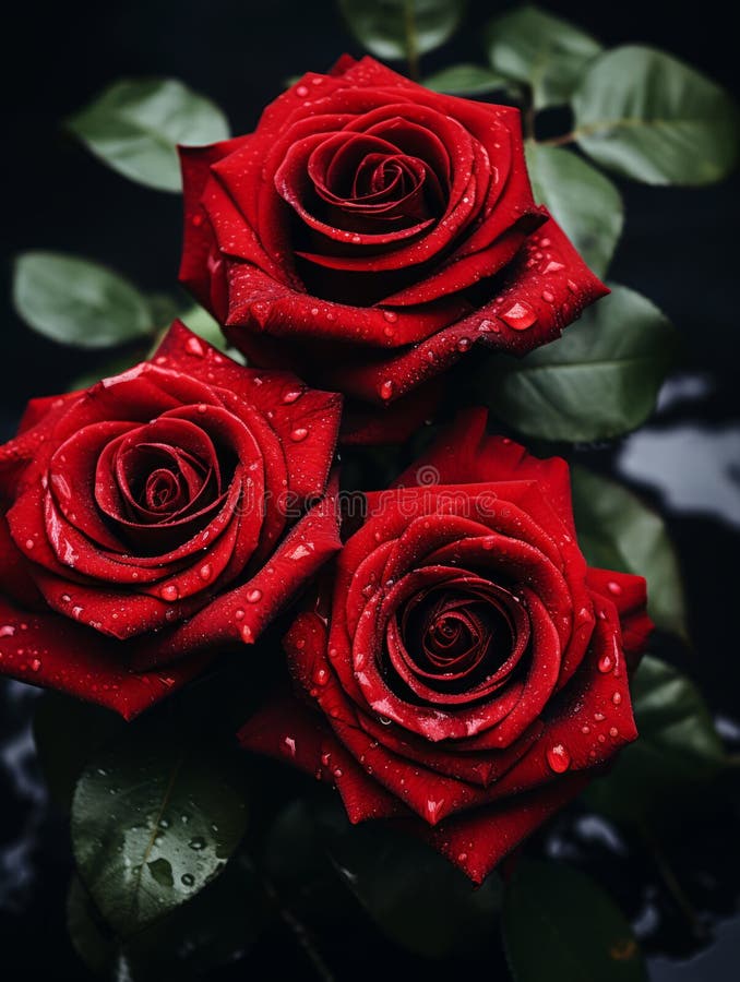 Wet Red Roses Stock Illustrations – 444 Wet Red Roses Stock ...