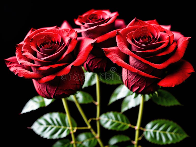 Three red roses in a vase. stock image. Image of flower - 315629615