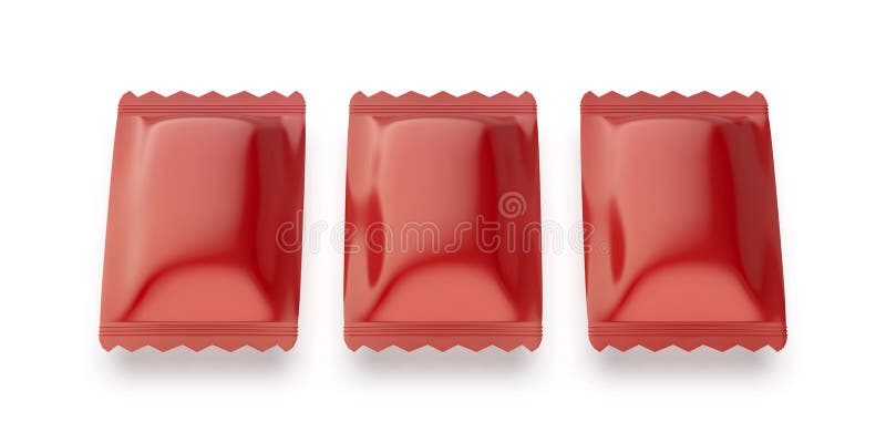 Three red sachets stock photo. Illustration of sachet - 265635224