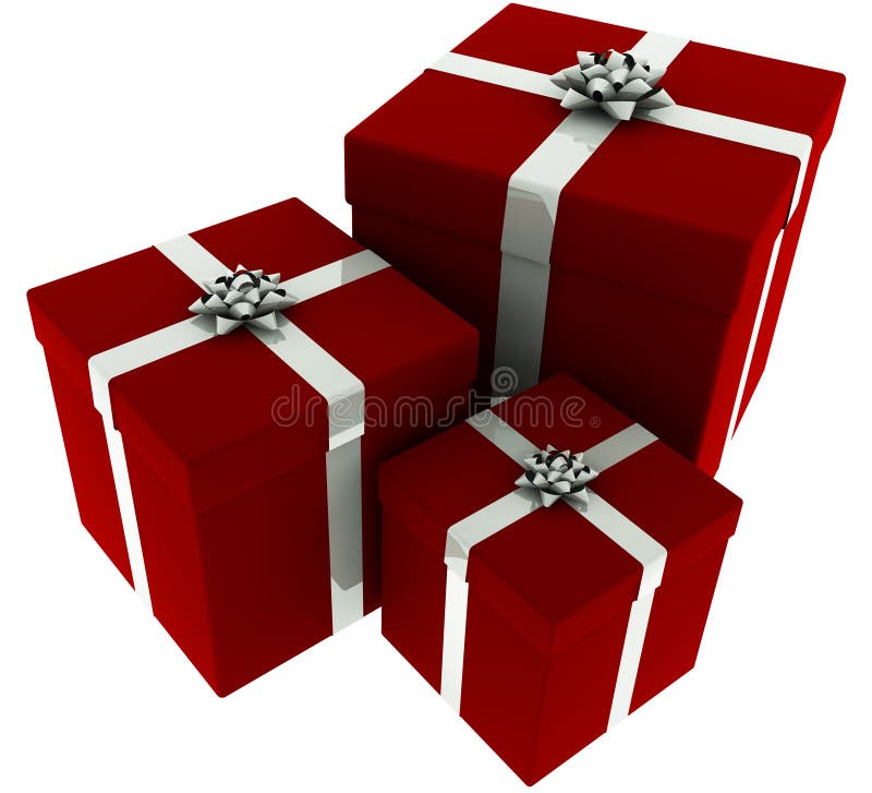 Three Presents, Ribbons, Bows Stock Vector - Illustration of present ...