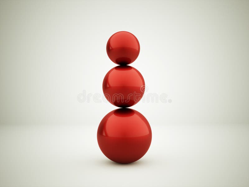 Three red sphere concept stock illustration. Illustration of pearl ...