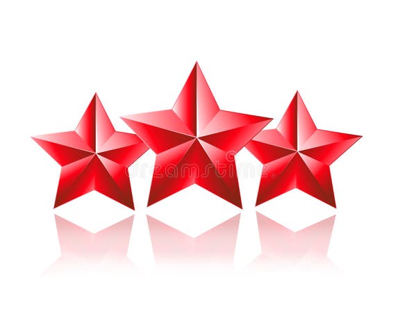 Three red star 3D stock vector. Illustration of star - 68150029