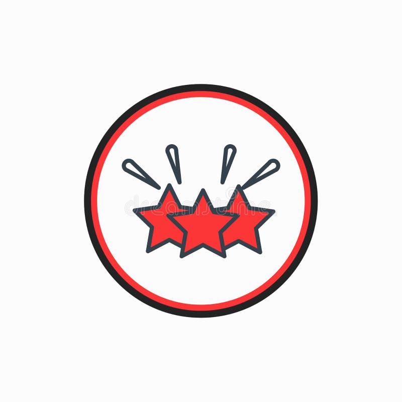 Three red stars stock illustration. Illustration of icon - 238064365