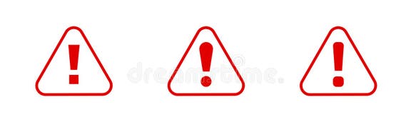 Three Red Warning Signs with Exclamation Marks Stock Vector ...