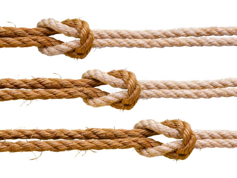 Three Ropes with Reef Knot Set Stock Image - Image of noose, cord: 96022837