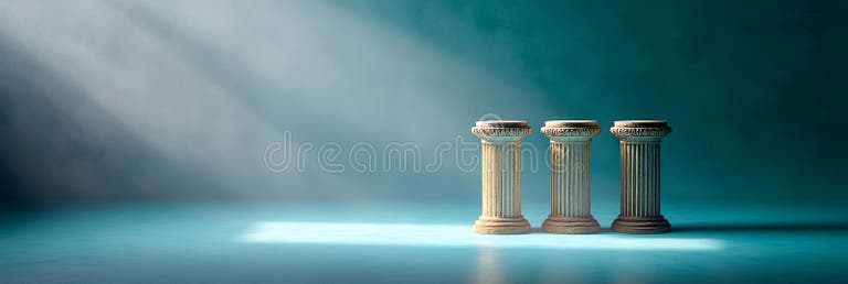 Three Refined Grey Pillars, Embodying Strength, Stability, Support ...