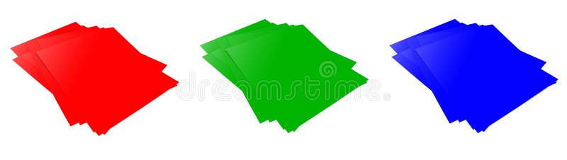Three Reports Blank Template Red, Green and Blue (RGB) for Presentation ...