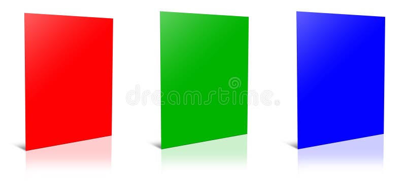 Three Reports Blank Template Red, Green and Blue (RGB) for Presentation ...