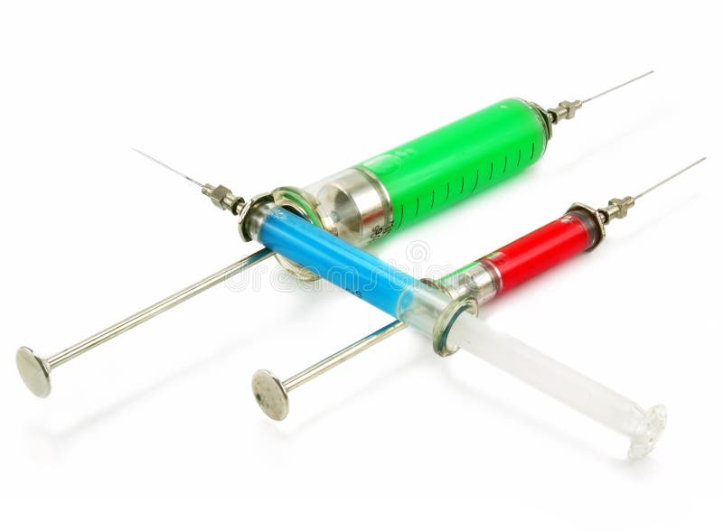 Reusable Syringe with Acid Substance in Hands Stock Image - Image of ...