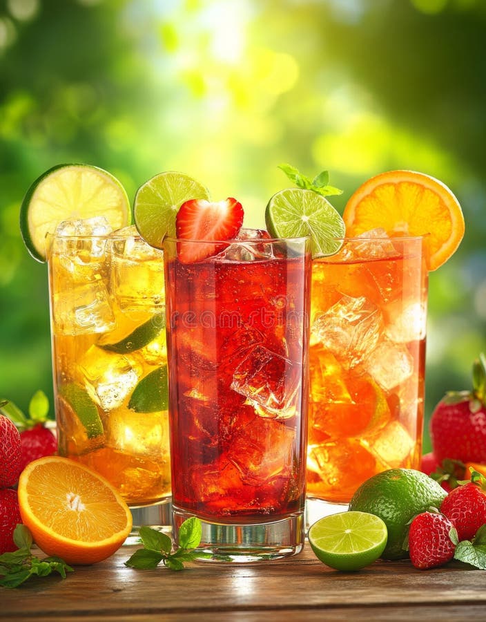 Three Revitalizing Summer Drinks, Each Featuring Lively Colors and ...