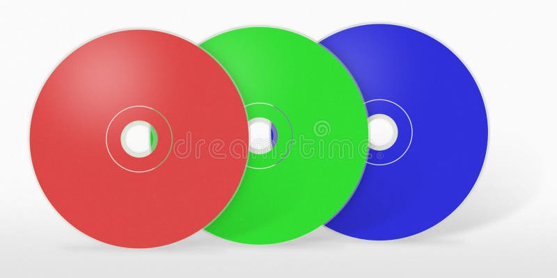 Three RGB cd stock image. Image of three, disc, video - 2512629