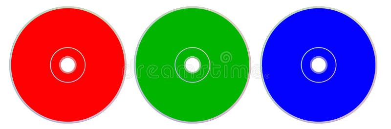 Three RGB CD or DVD Blank Template Red, Green and Blue for Presentation ...