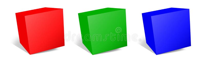 Three RGB Software Boxes Blank Template Red, Green and Blue for ...