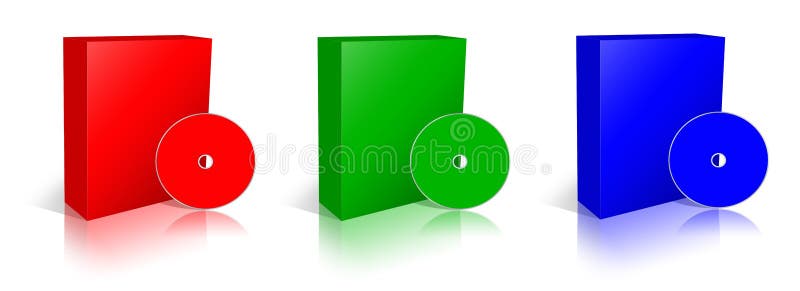Three RGB Software Boxes Blank Template Red, Green and Blue for ...