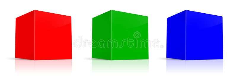 Three RGB Software Boxes Blank Template Red, Green and Blue for ...