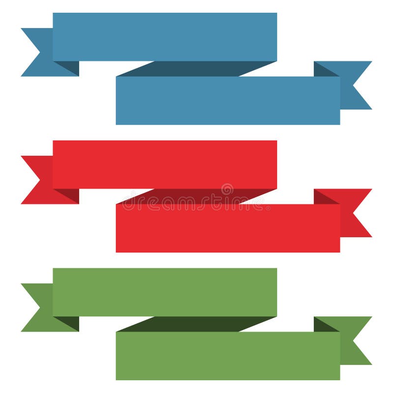 Set of Three Ribbon Banners. Sign Blank for Advertising Text, Promotion ...