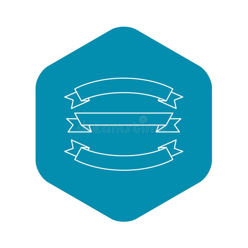 Three Ribbons Icon, Outline Style Stock Vector - Illustration of thin ...