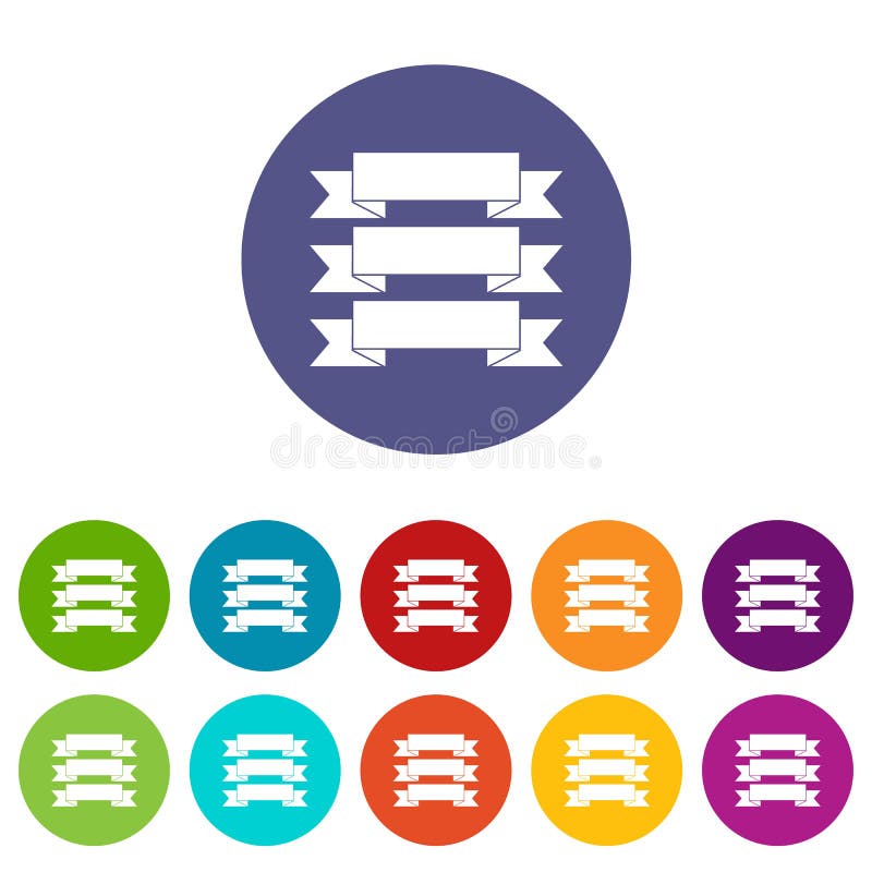 Three Ribbons Icon, Outline Style Stock Vector - Illustration of design ...