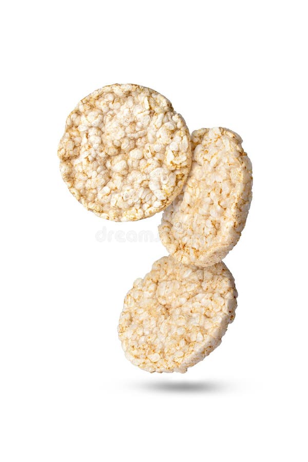 Three Rice Cake Flying Idea on White Backgorund Stock Photo - Image of ...