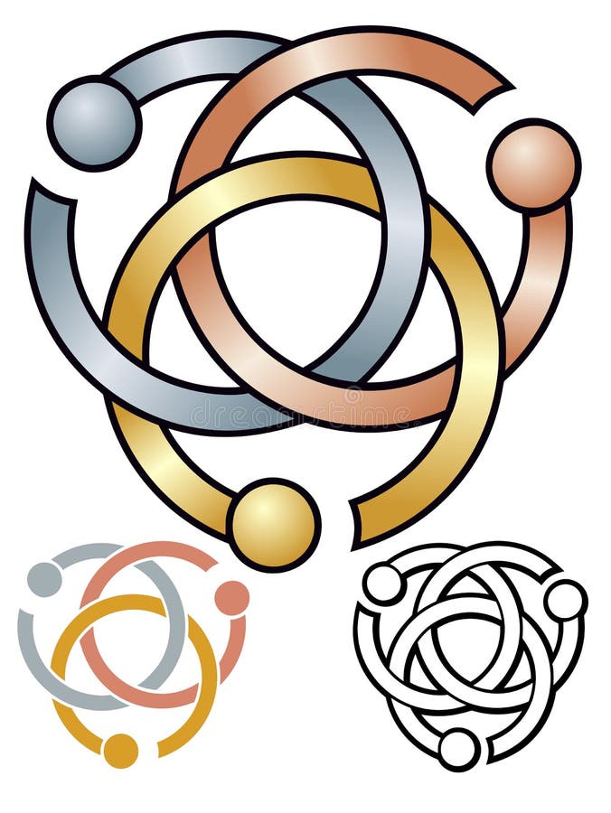 Three rings with beads stock vector. Illustration of piercing - 24578607