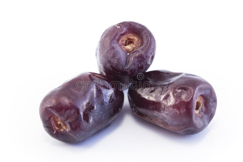 Three Ripe Dates Fruit Isolated on White Stock Image - Image of desert ...