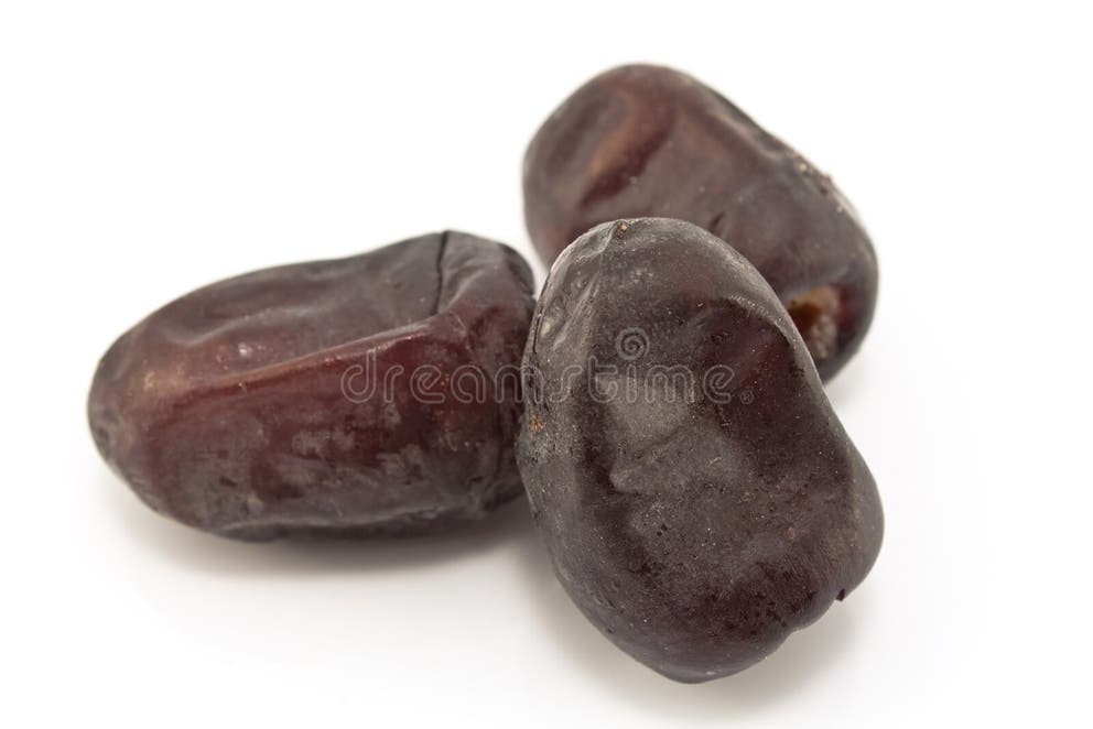 Three Ripe Dates Isolated on White Stock Image - Image of fruit ...