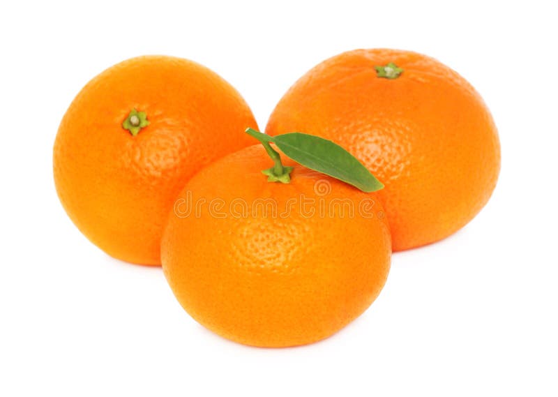 Three Ripe Mandarins on White Background Stock Image - Image of healthy ...