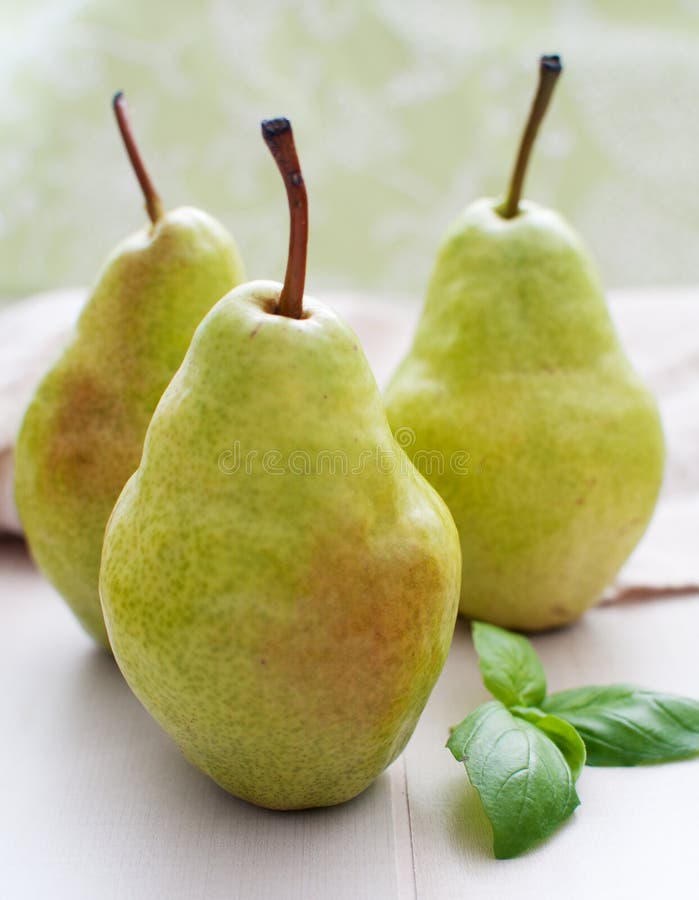 Three Ripe Pears on the Table Stock Image - Image of ripe, natural ...