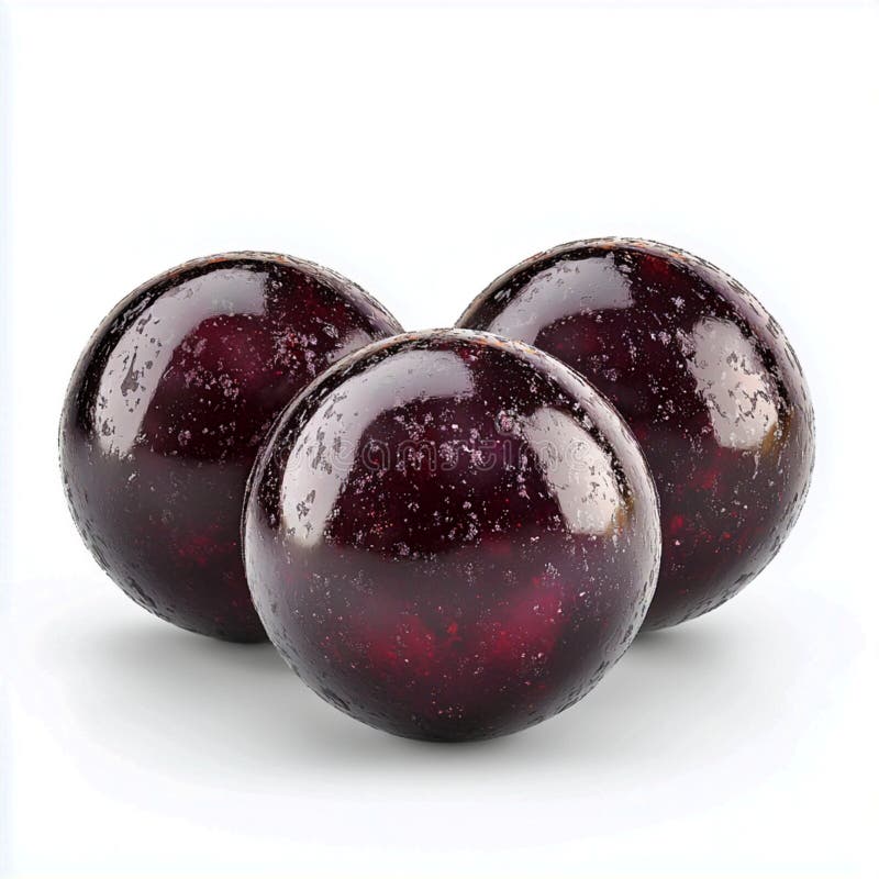 A Cluster of Three Ripe Plums Arranged Closely on a Bright Surface ...