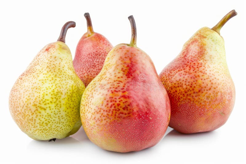 Three Ripe Red Pears on White Background. Neural Network AI Generated ...