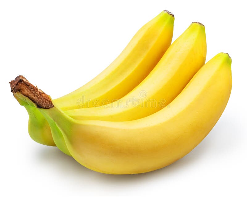 Three Ripe Yellow Bananas. File Contains Clipping Path Stock Photo ...