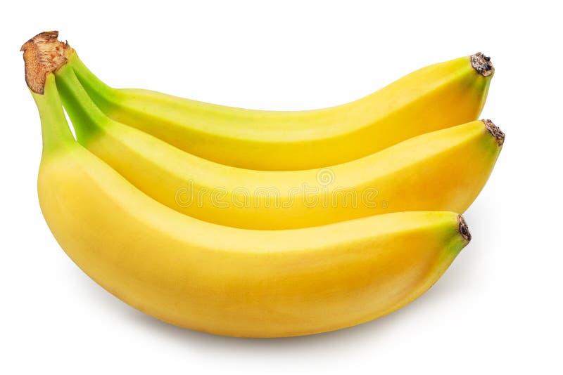Three Ripe Yellow Bananas. File Contains Clipping Path Stock Image ...
