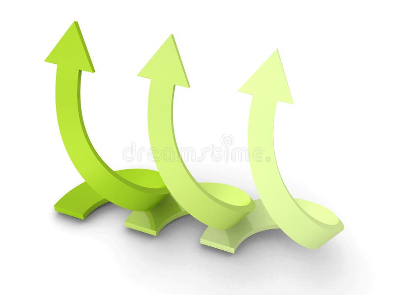 3d three rising arrows stock illustration. Illustration of increase ...